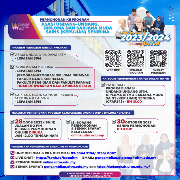 Permohonan UiTM online.uitm.edu.my 2023 (Sesi 2 2023-2024)