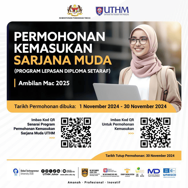 Permohonan UTHM Mac 2025 Online (Second Intake)