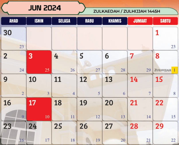 Kalendar Islam 2024 / 1445H-1446H & Tarikh Puasa Sunat - Info UPU