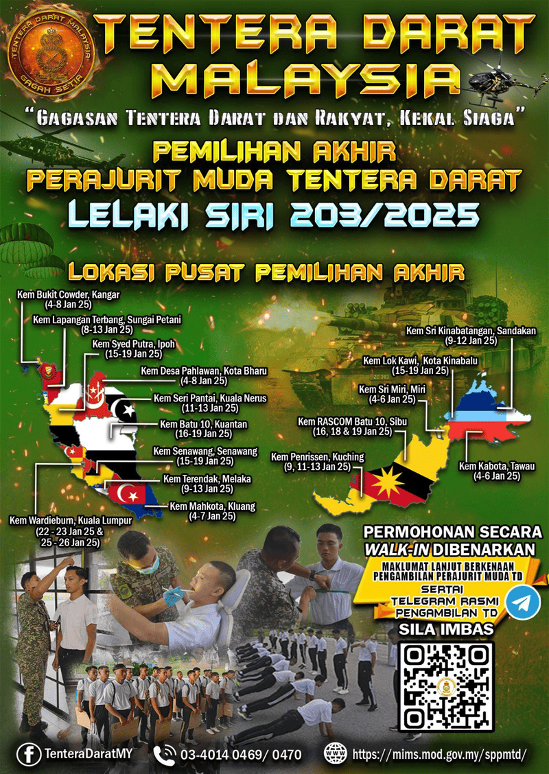 Permohonan Perajurit Muda Tentera Darat 2025 Online (TD) - Info UPU